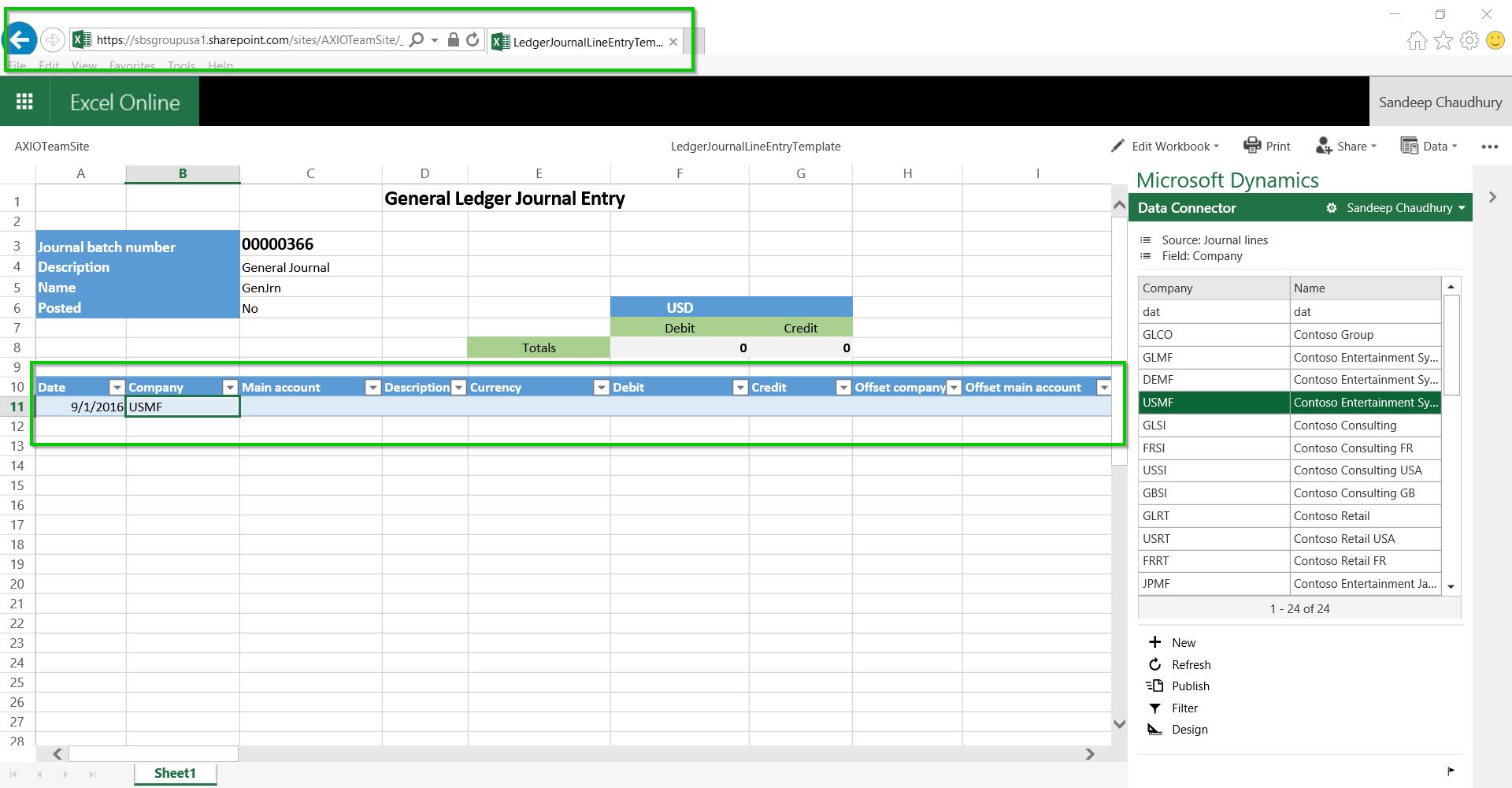 Dynamics AX Tip: Interact with Dynamics AX Data using Microsoft Excel Online (Office 365 ...