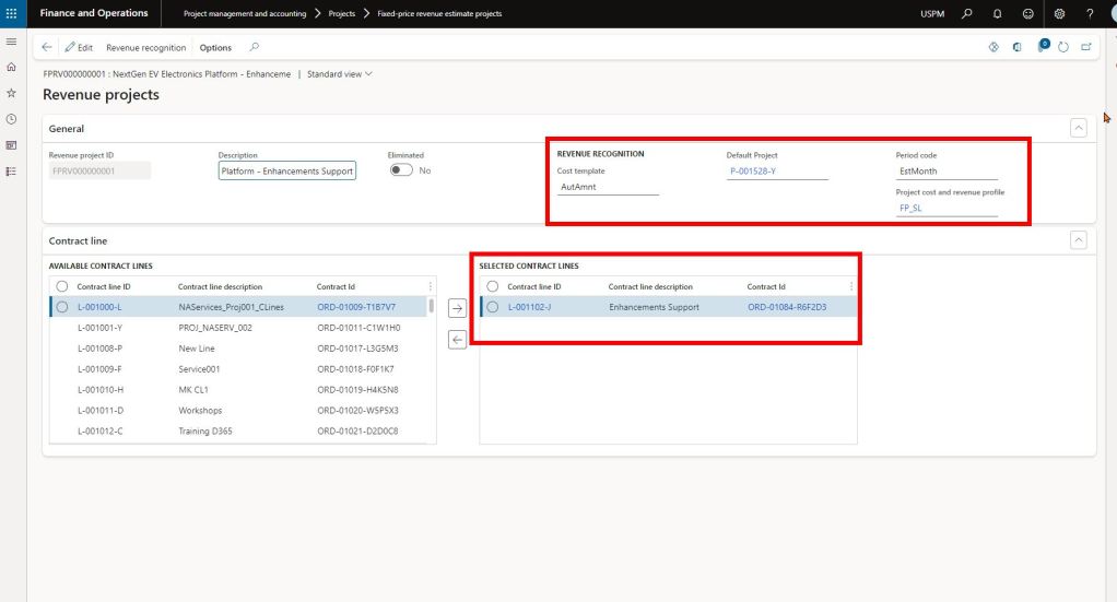 Multiple revenue recognition options/rules under one project in ...